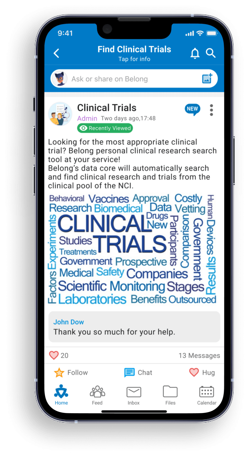 Belong.life | Patient-Centric Social and Professional Networks